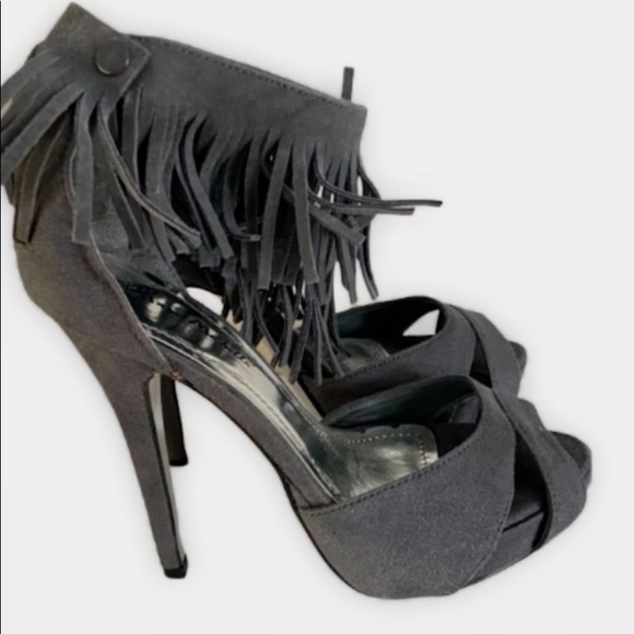 Anne Michelle | Shoes | Anne Michelle Suede Fringe Stiletto Heels ...